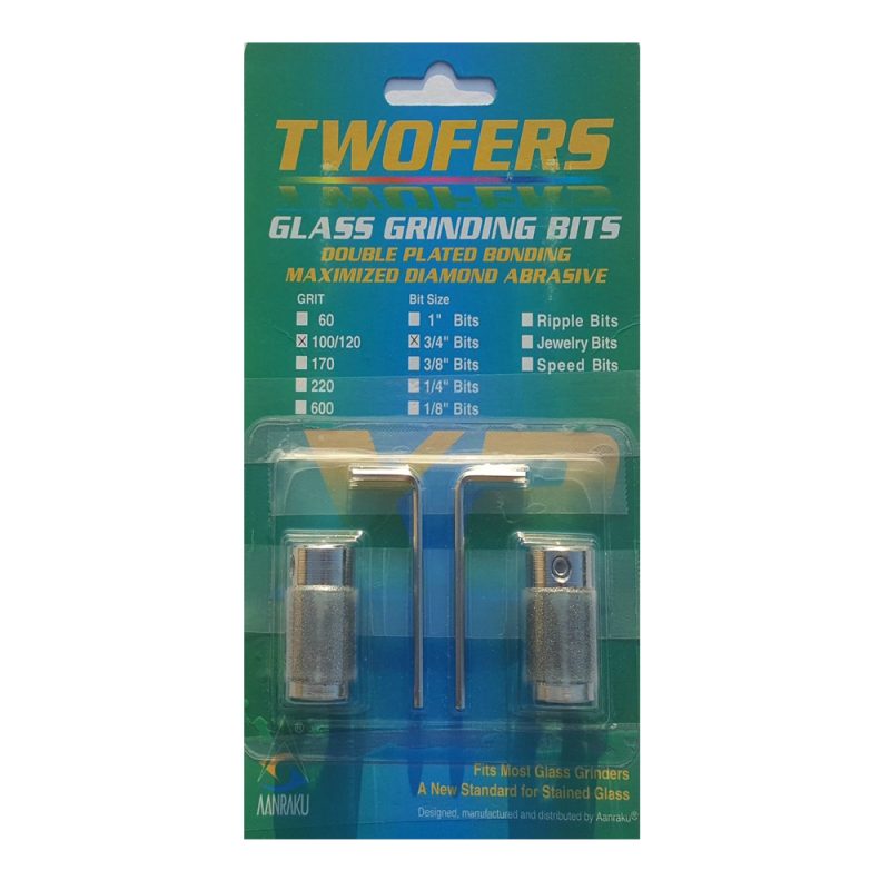 Aanraku 3/4″ TWOFERS 2 bit set – 100/120 regular grit – Steric Resources